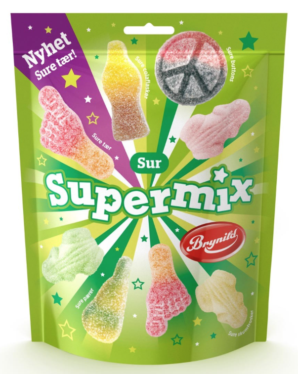 Brynild Supermix Sauer Fruchtgummi - naschkater.com - das Süßigkeiten ...