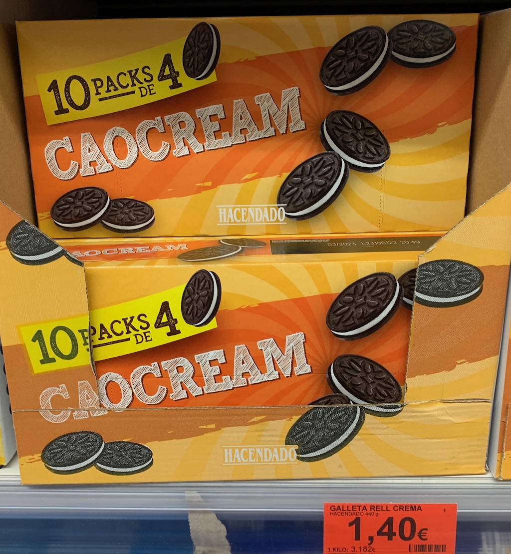 Mercadona Caocream 4x10 Oreo Imitat - naschkater.com - das Süßigkeiten ...