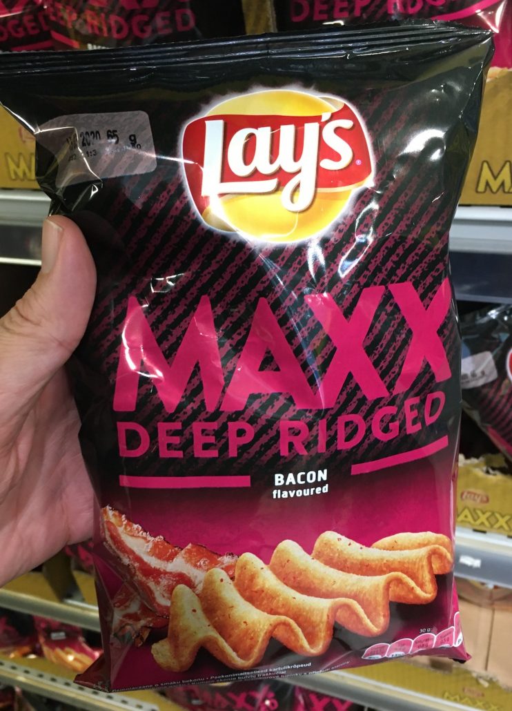 Lays Maxx Deep Ridged Bacon Flavoured - naschkater.com - das ...