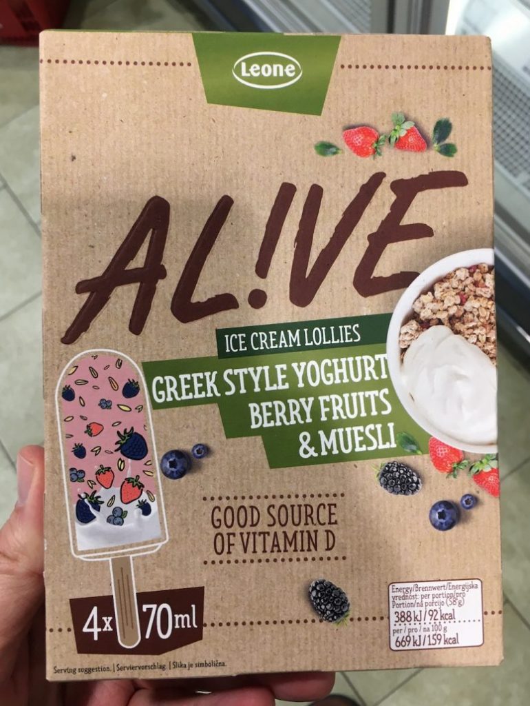 Leone Alive ICE CREAM LOLLIES GREEK STYLE Berry Fruits+Müsli 4x70ml ...