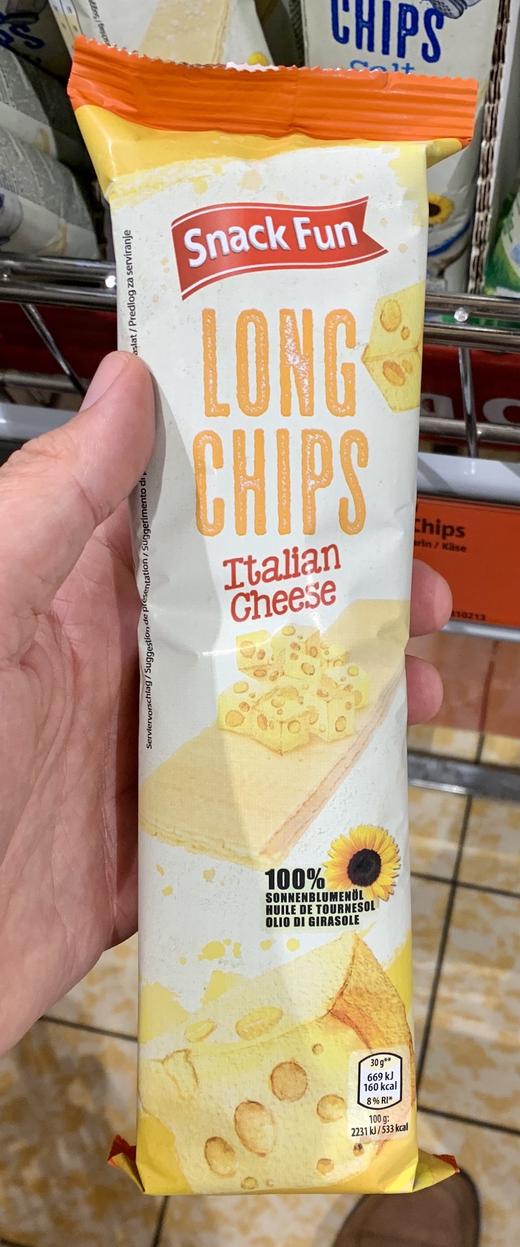 Hofer Snack Fun Long Chips Italien Cheese - naschkater.com - das ...