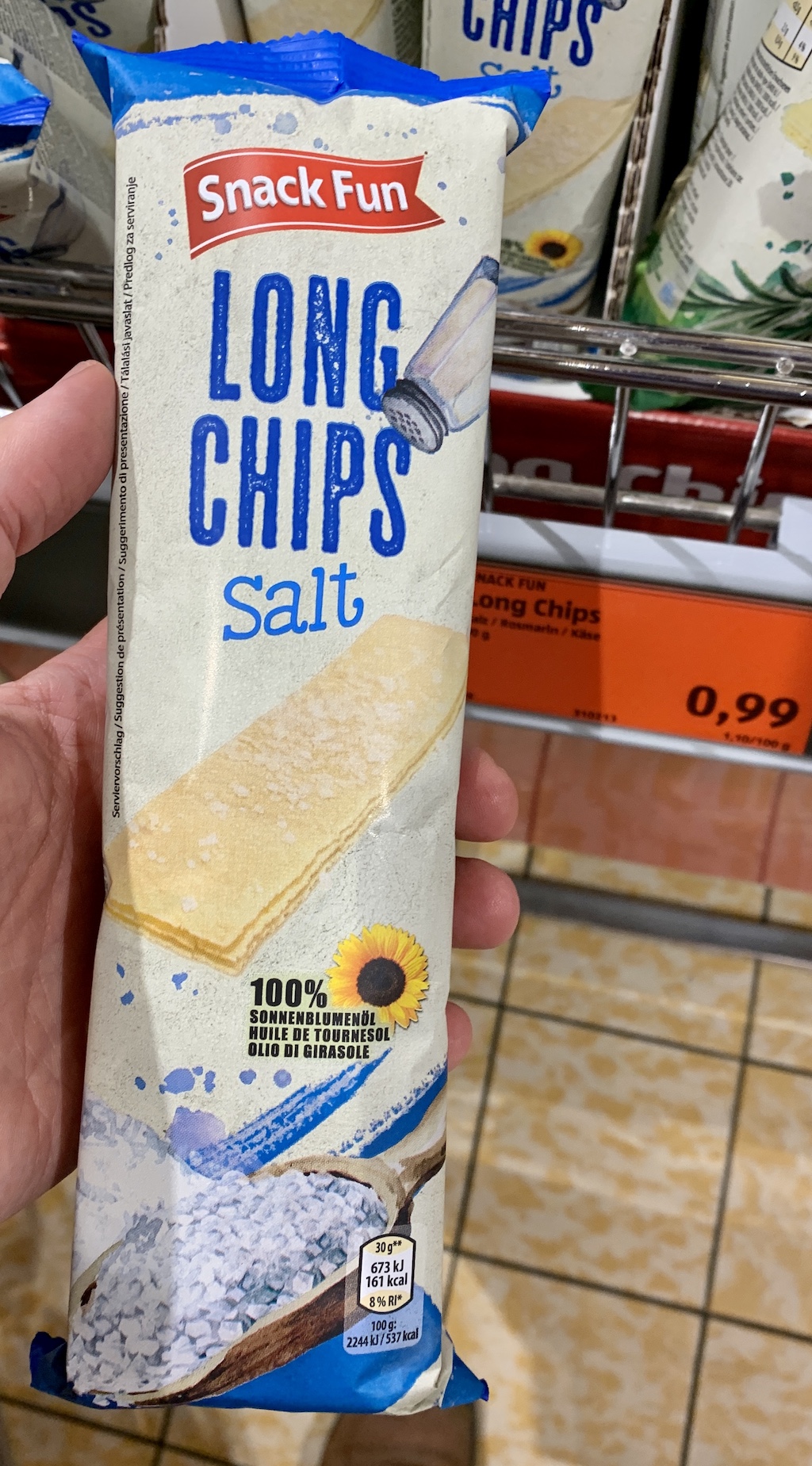 Hofer Snack Fun Long Chips Salt - naschkater.com - das Süßigkeiten ...