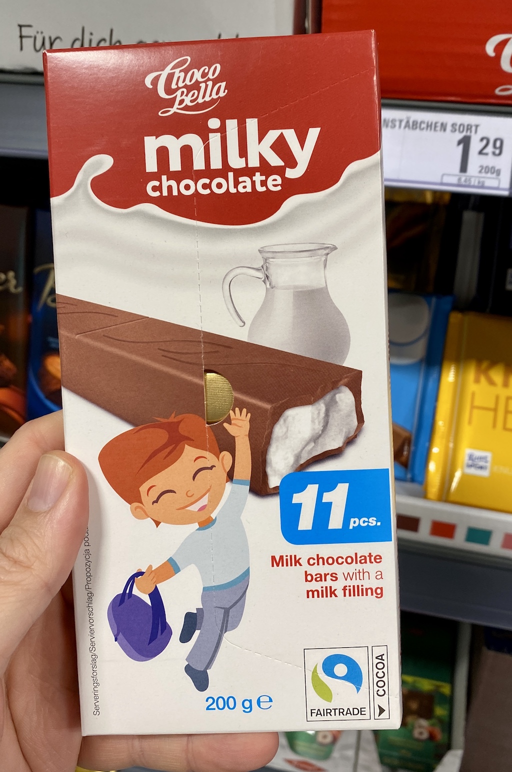 Choco Bella Milky Chocolate 11er 200G FAirtrade Cococa Stäbchen ...