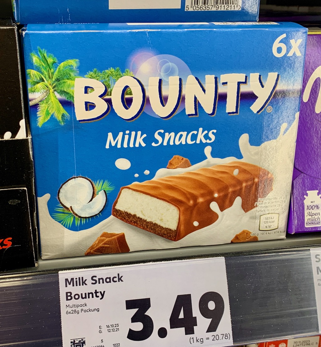 Mars Bounty Milk Snack 6x28 - naschkater.com - das Süßigkeiten ...