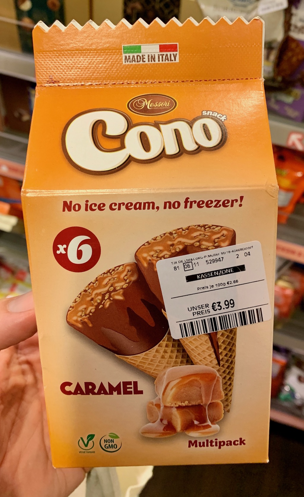 Messori Cono Schokospitztüte Caramel 6er Italien - naschkater.com - das ...