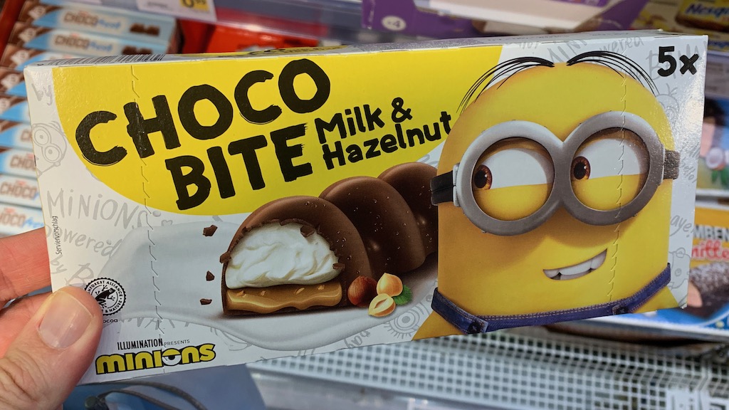 Minions Choco Bite Milk+Hazelnut Milchsnack gekühlt - naschkater.com ...