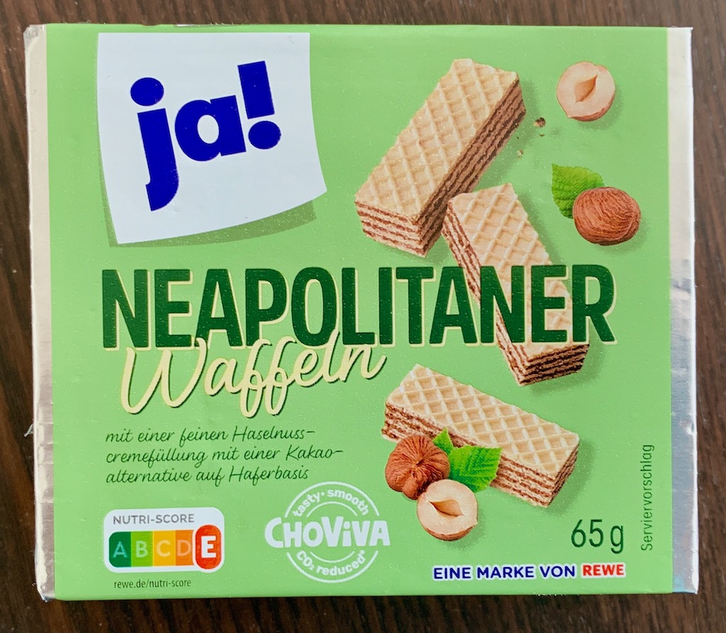 Ja Rewe Neapolitaner Waffeln mit Choviva Nutri-Score E 65G - naschkater ...