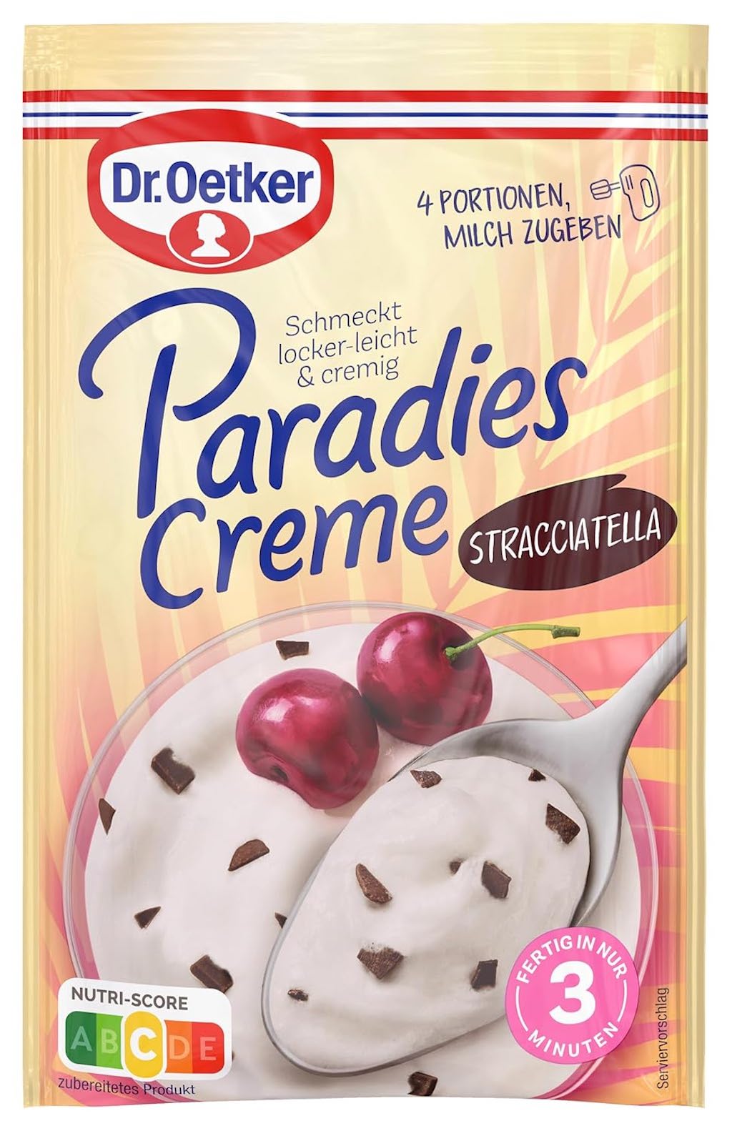 Dr. Oetker Paradies Creme Stracciatella Nutri-Score C - naschkater.com ...