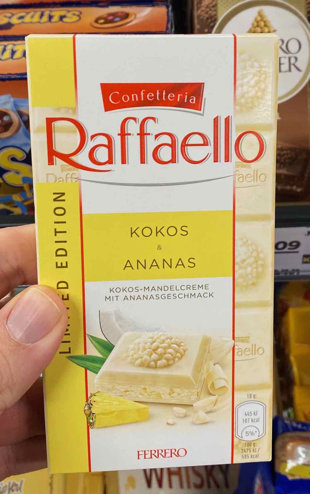 Ferrero Raffaello Kokos+Ananas Tafelschokolade - naschkater.com - das ...